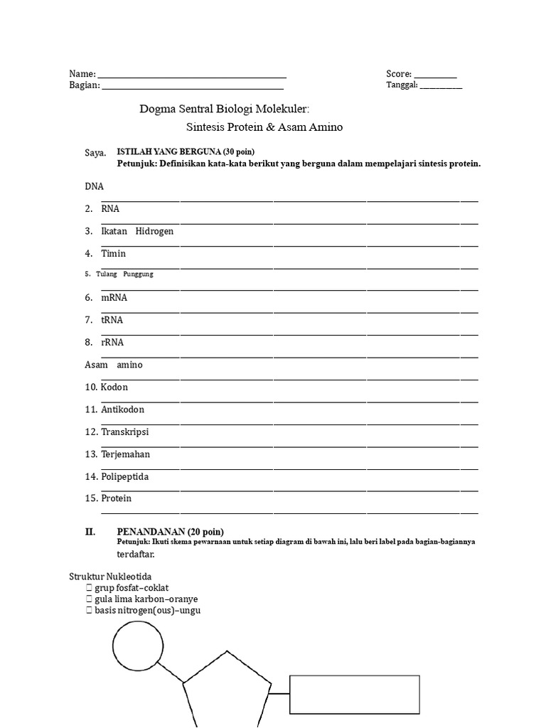 Dogma Sentral Biologi Molekul | PDF