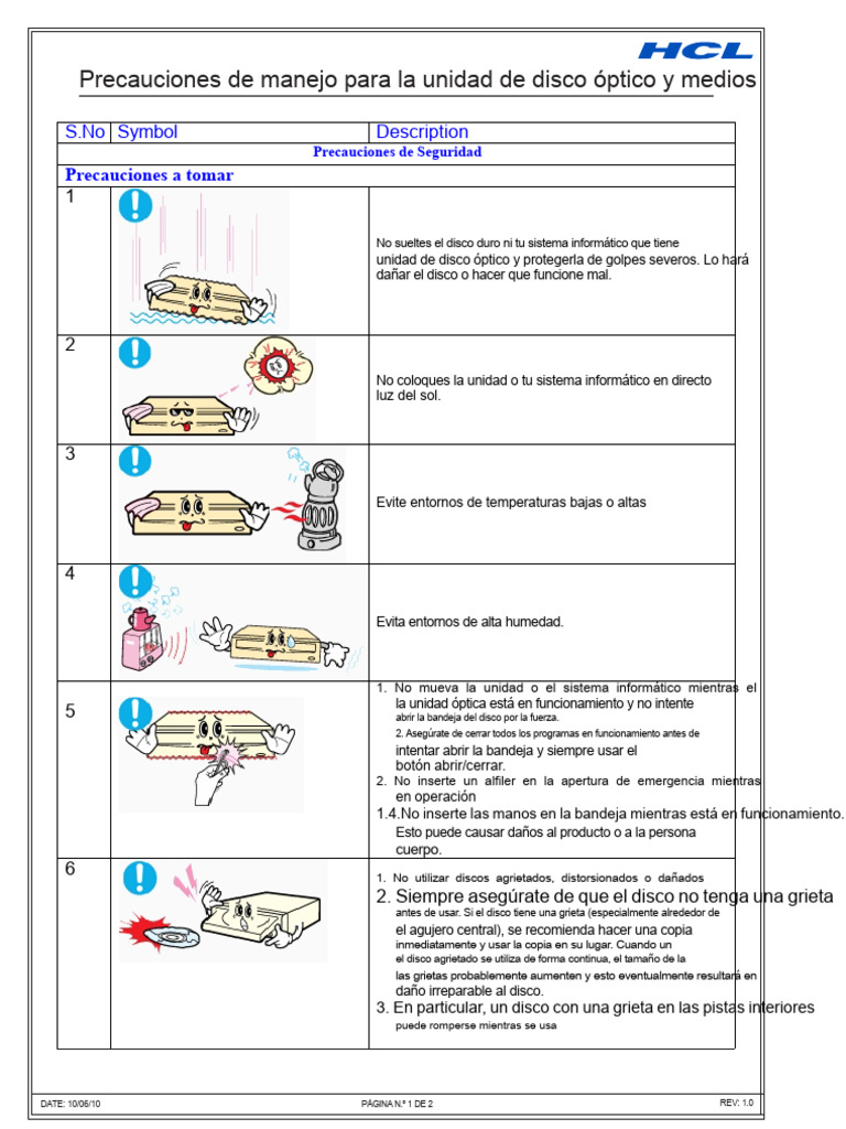 E-Manual de Lo Que Se Debe y No Se Debe Hacer para La Unidad de Disco ...