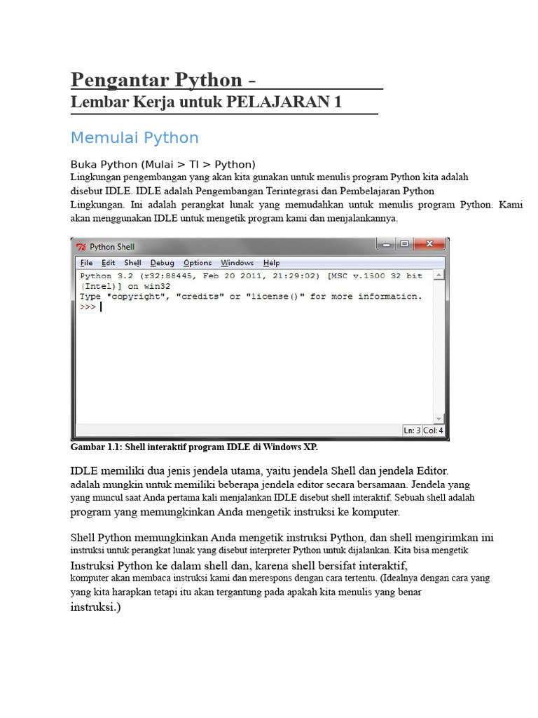 Pengantar Python - Lembar Kerja | PDF