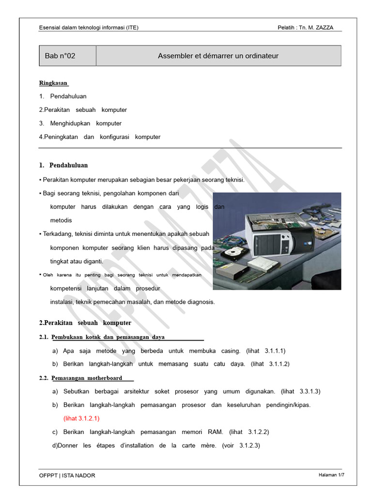 Merakit Dan Menghidupkan Komputer | PDF