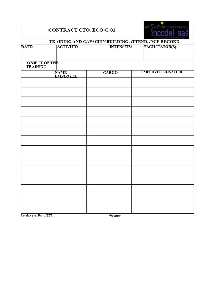 Annex 11. Training and Capacity Building Attendance Record Format | PDF