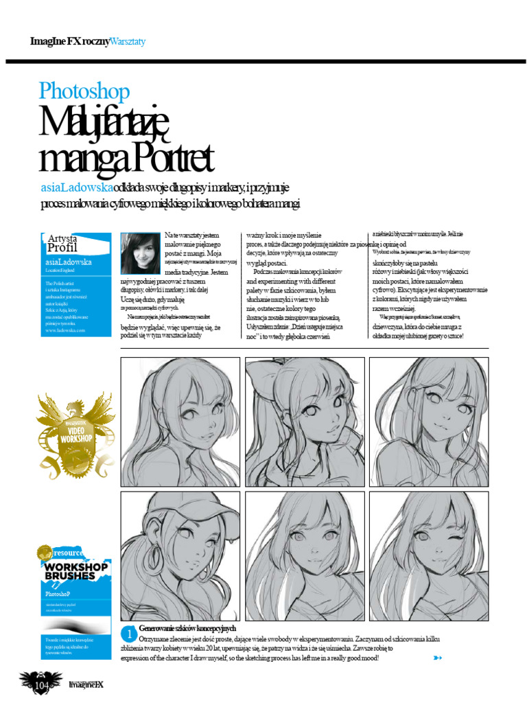 Namaluj Fantastyczny Portret W Stylu Mangi, Asia Ladowska. | PDF