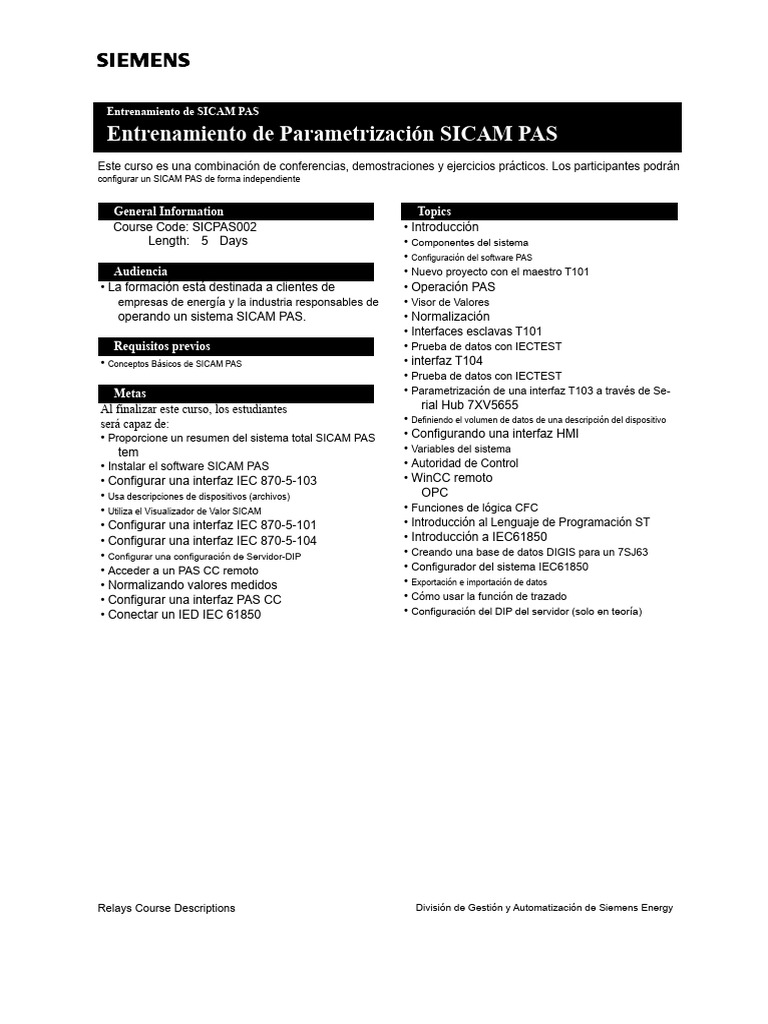 Curso de Configuración SICAM PAS | PDF | Software | Ingeniería Informática