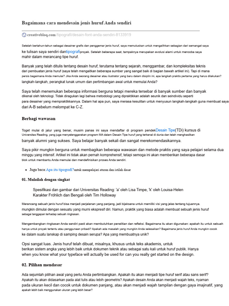 Cara Mendesain Jenis Huruf Sendiri | PDF