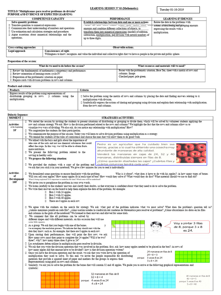 SESSION 3 We Multiply to Solve Division Problems | PDF | Multiplication | Matrix (Mathematics)