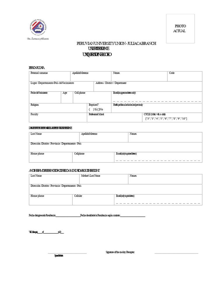 Student Residence Registration Form | PDF