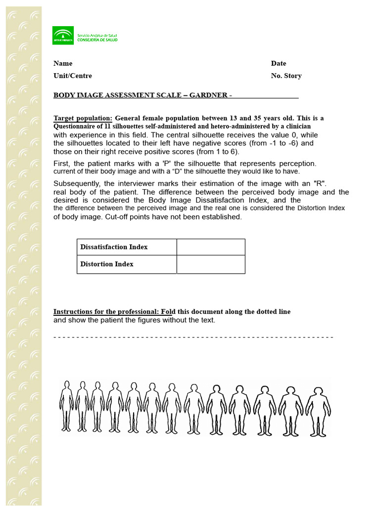 Body Image Assessment Scale Guide | PDF