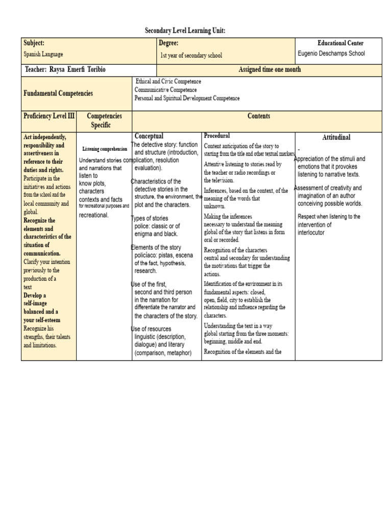UNIT 1 The Detective Story | PDF | Reading Comprehension | Learning