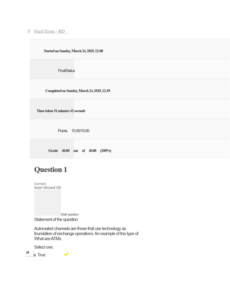 Final Exam Results for RD Course | PDF | Marketing | Point Of Sale