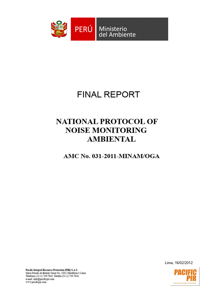 National Protocol For Monitoring Ambient Noise PDF | PDF | Decibel | Noise