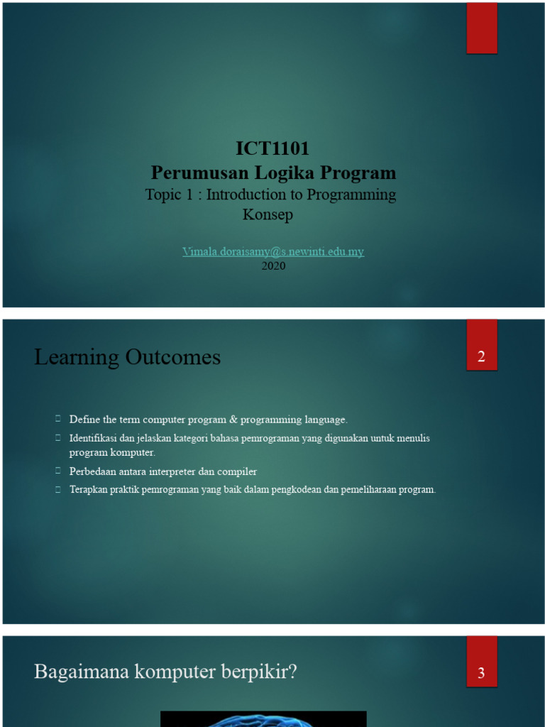 Topik 1 - Pengantar Konsep Pemrograman | PDF