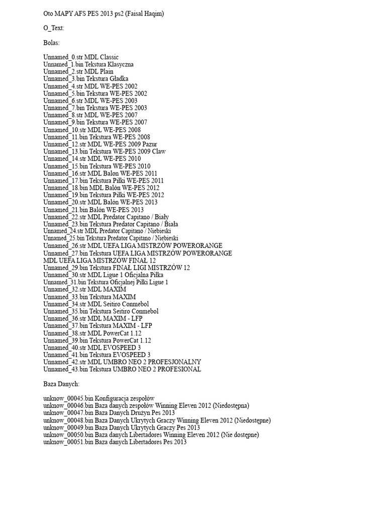 AFS MAp PES 2013 ps2 | PDF