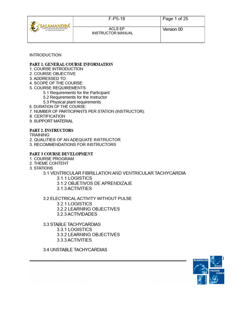 F-P5-18 Manual Instructor ACLS EP | PDF | Cardiac Arrest ...