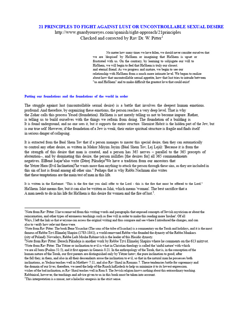 21 Principles To Fight Against Lust - 2 | PDF | Lust | Satan