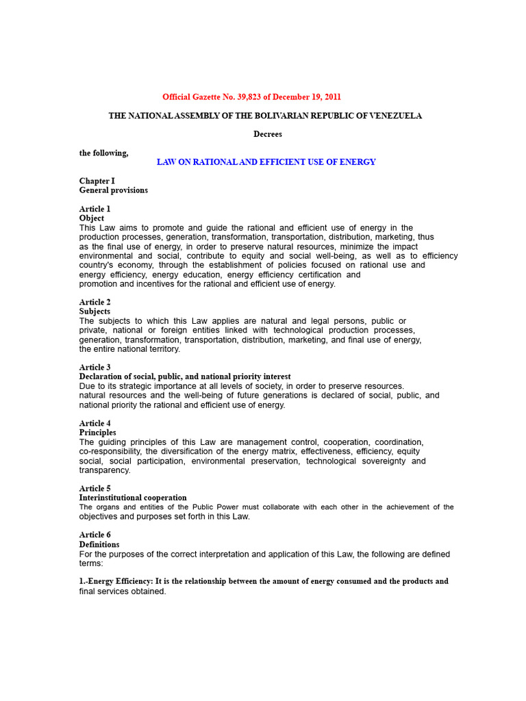 Law On Rational and Efficient Use of Electric Energy | PDF | Taxes ...