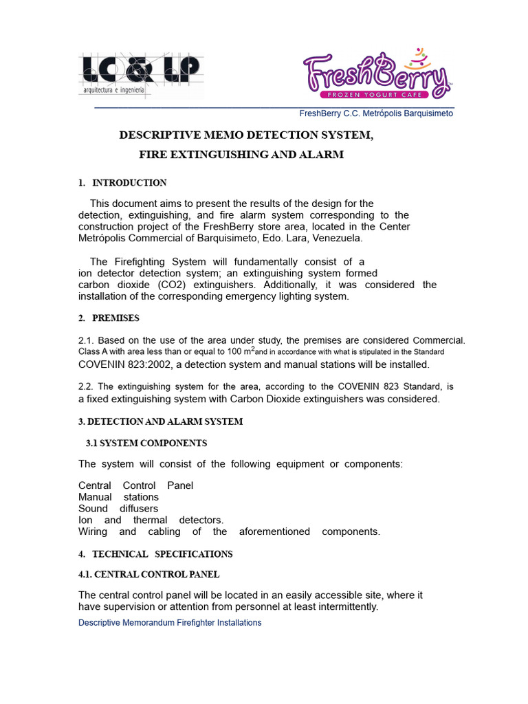 Descriptive Memory of Fire Fighting Installations | PDF | Pipe (Fluid ...