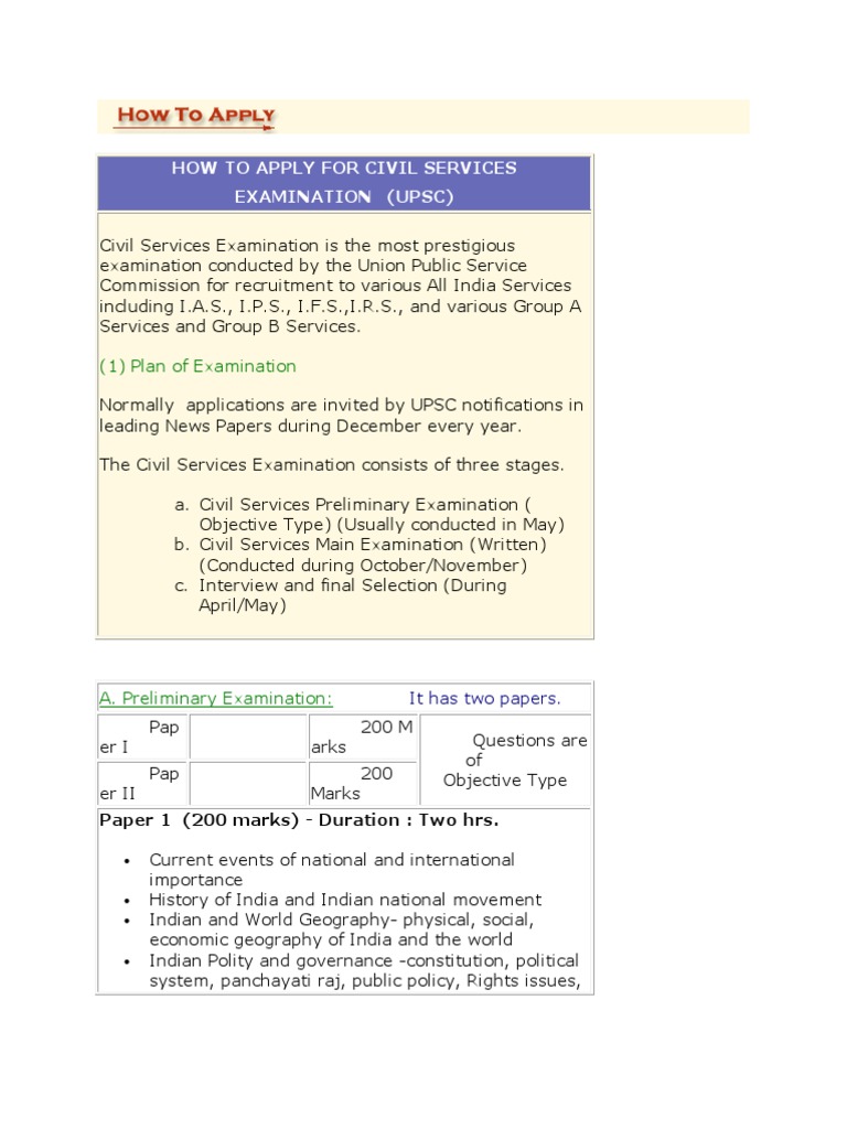 UPSC Civil Services Exam Application Guide | PDF | Test (Assessment ...