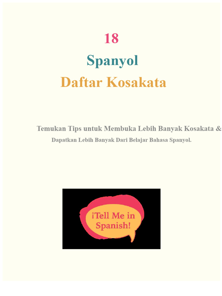 18 Daftar Kosakata Spanyol | PDF