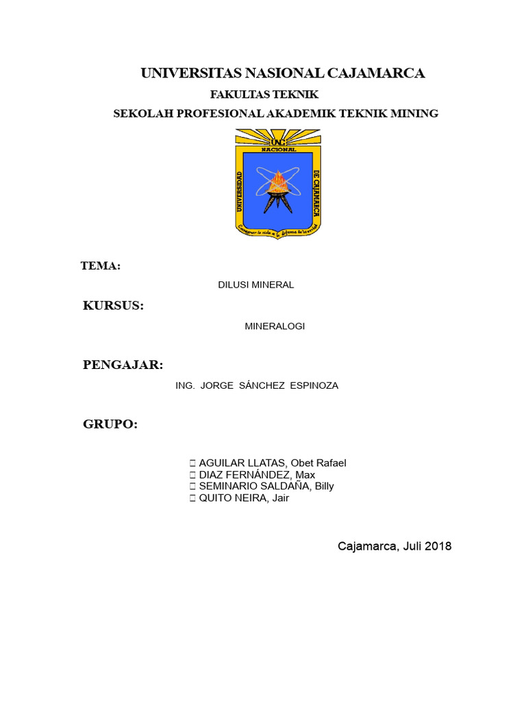Pengaruh Dilusi Mineral dalam Pertambangan | PDF