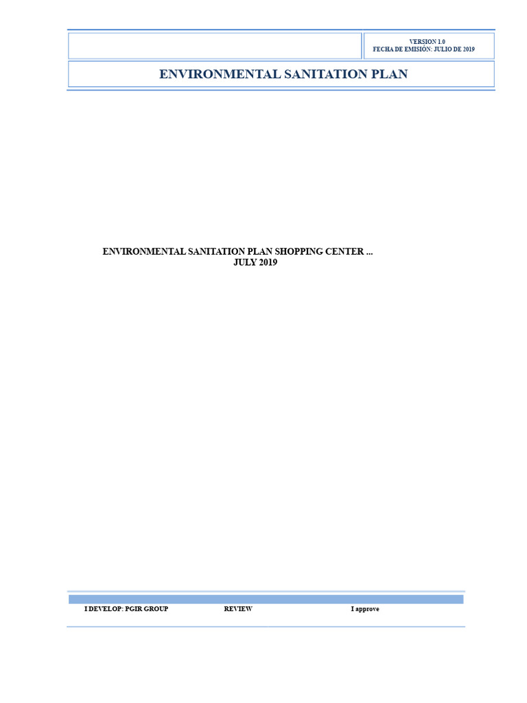 Environmental Sanitation Plan 2019 | PDF | Sanitation | Water