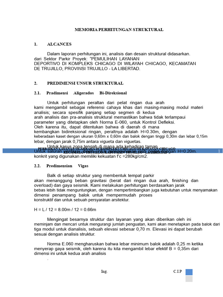 Memori Perhitungan Struktur Parkir | PDF