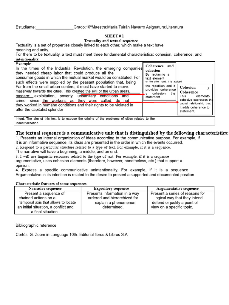 1. TEXTUALITY SHEET AND TEXTUAL SEQUENCE | PDF | Narrative