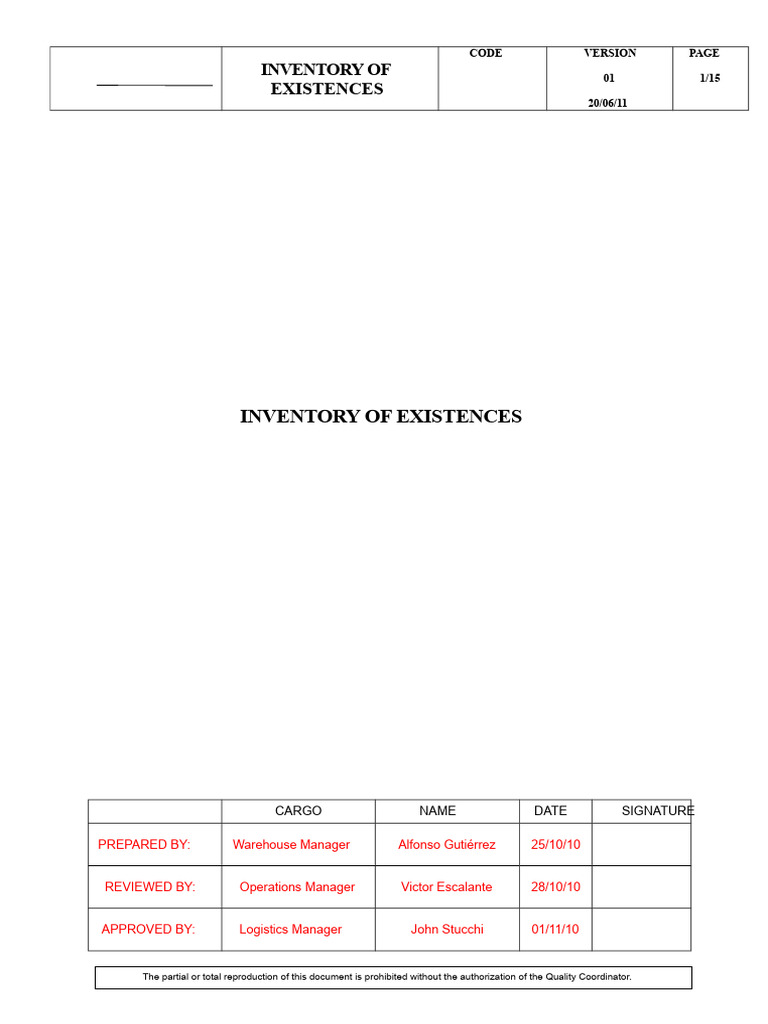 Inventory Management Procedures Guide | PDF | Inventory | Warehouse