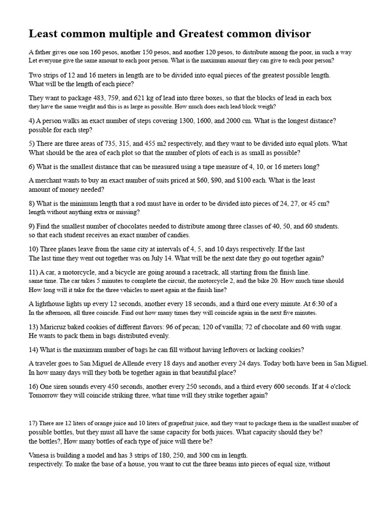 LCM and GCD Problem Solving Guide | PDF