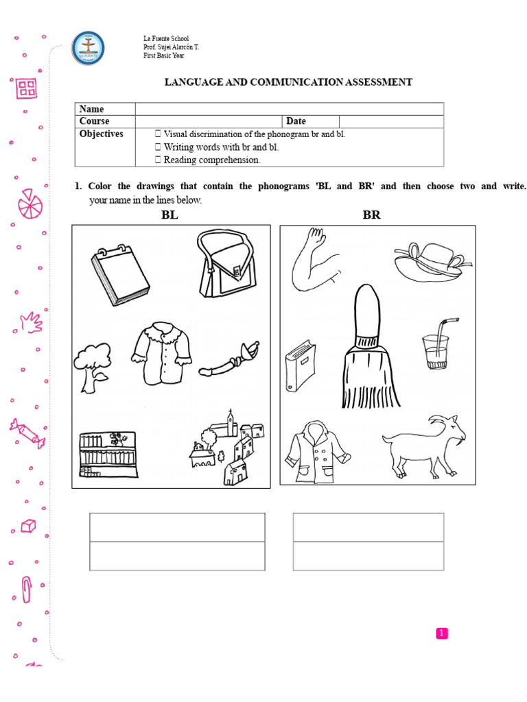 Language Assessment: Phonograms BL & BR | PDF