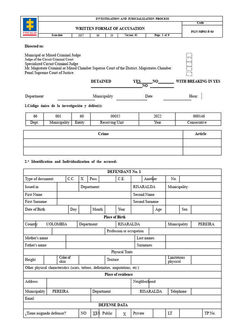 Written Format of Accusation | PDF | Judge | Public Law