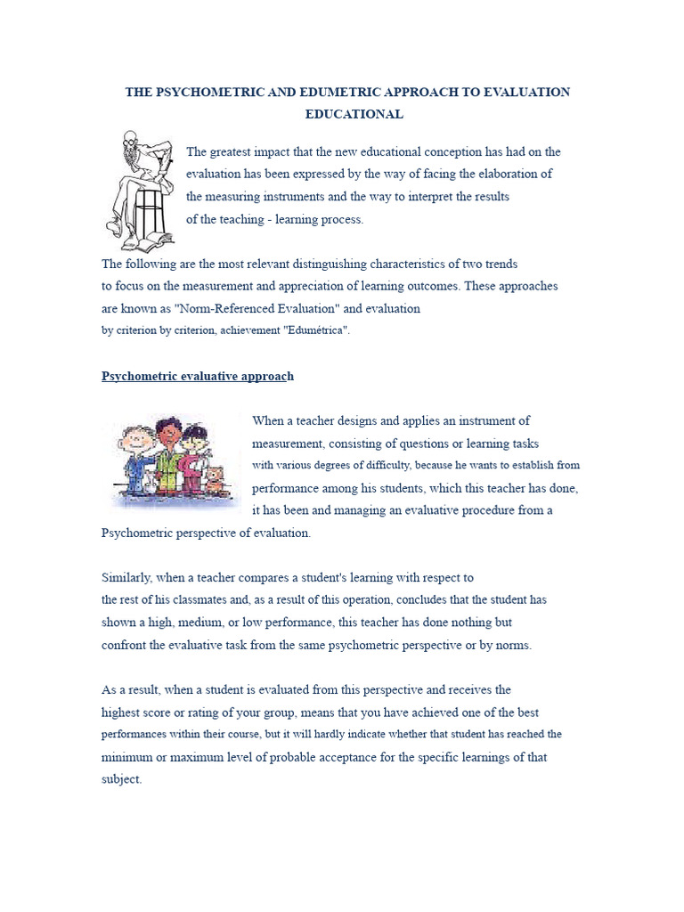 Psychometric vs. Edumetric Evaluation Methods | PDF | Psychometrics ...