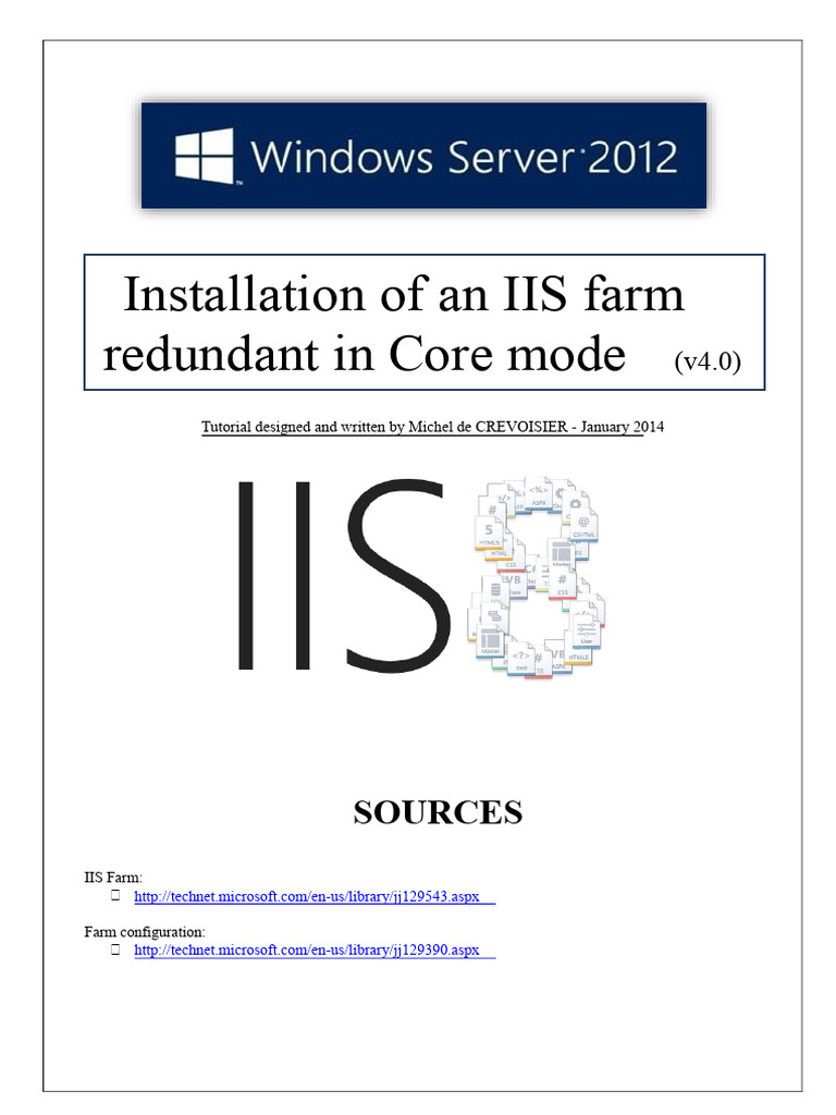 Installation of A Redundant IIS Farm in Core Mode (Step-By-Step Tutorial) | PDF | Internet ...