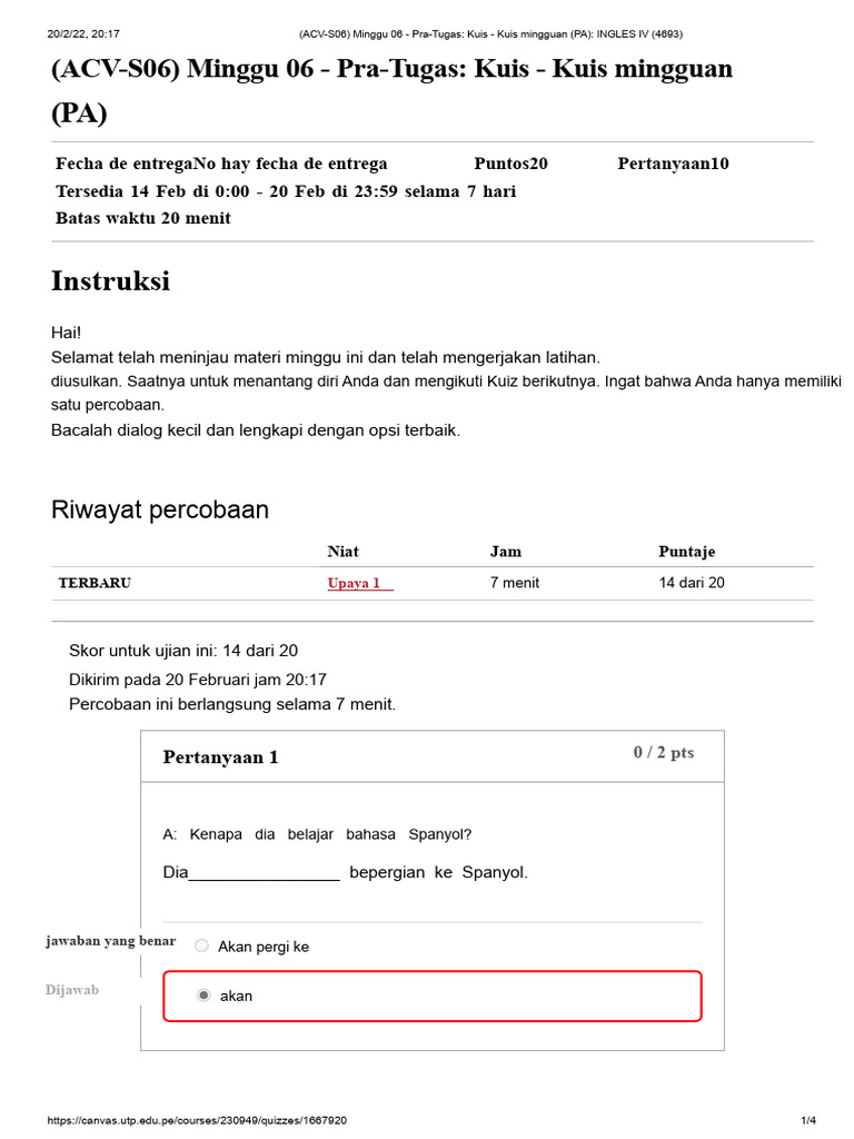 (ACV-S06) Minggu 06 - Kuis Pra-Tugas | PDF