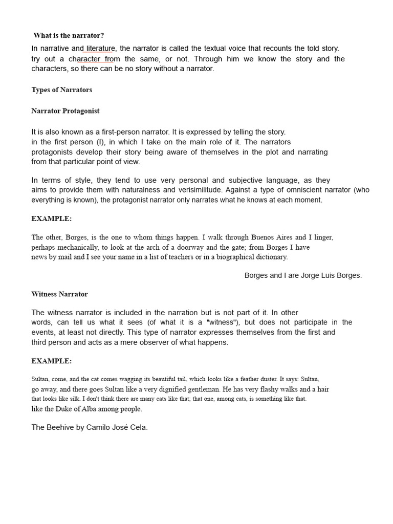 What is the narrator? | PDF | Narration | Writing