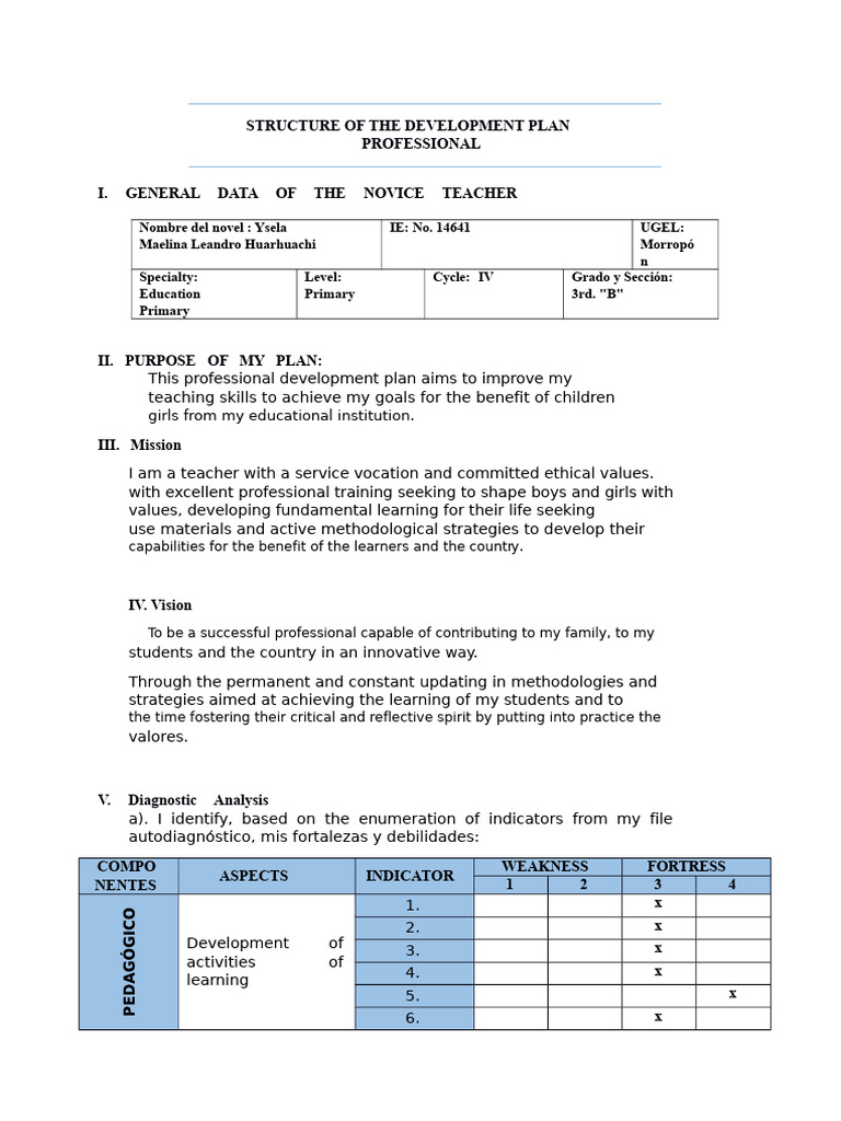 Novice Teacher Development Plan | PDF | Educational Technology | Learning