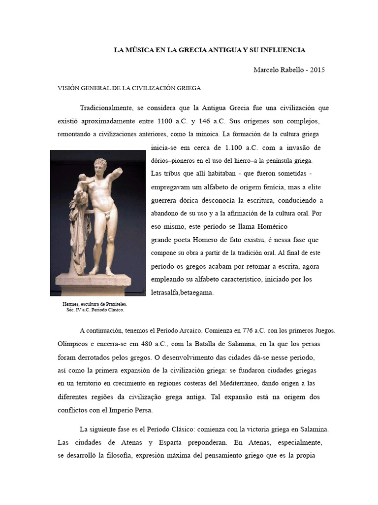 Música en la Grecia Antigua: Influencias | PDF | Intervalo (música ...