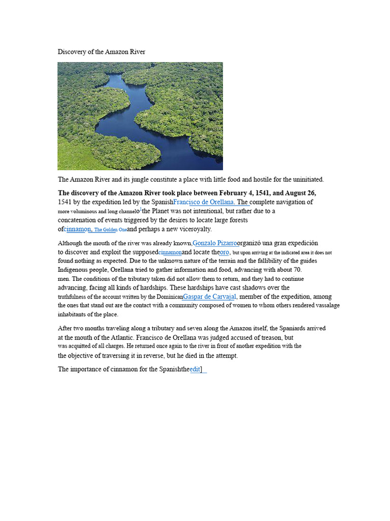 Discovery of the Amazon River Expedition | PDF | Amazon River