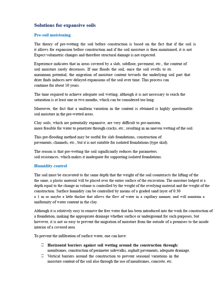 Solutions for Expansive and Collapsible Soils | PDF | Soil | Foundation ...