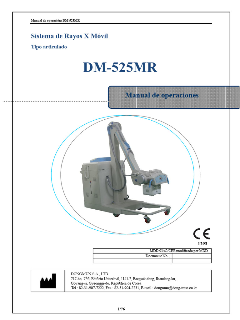 Manual Del Usuario Dm-525mr | PDF | Rayo X | Radiación
