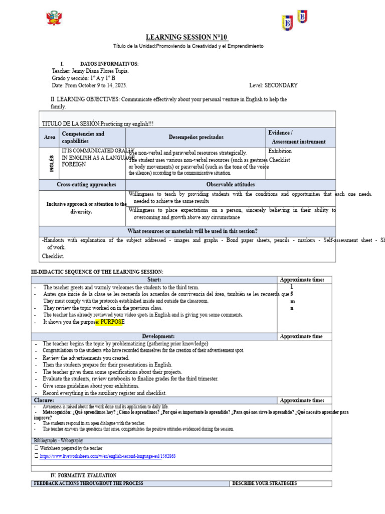 Learning Session English 1st Secondary B3 JDF Ccesa007 | PDF ...
