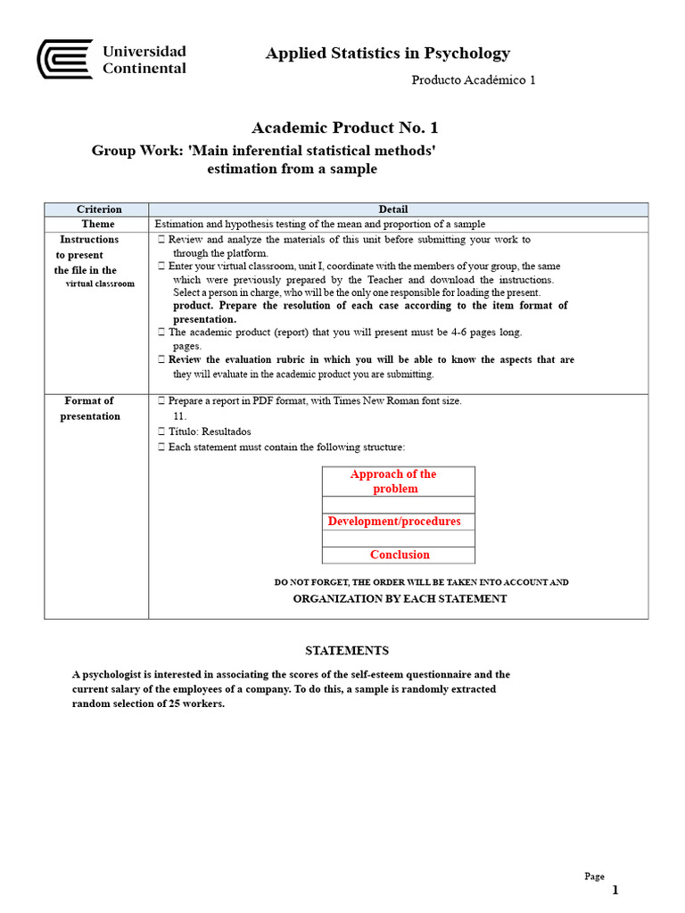 PA1 Statistics for Psychology (1) | PDF | Statistics | Sampling ...
