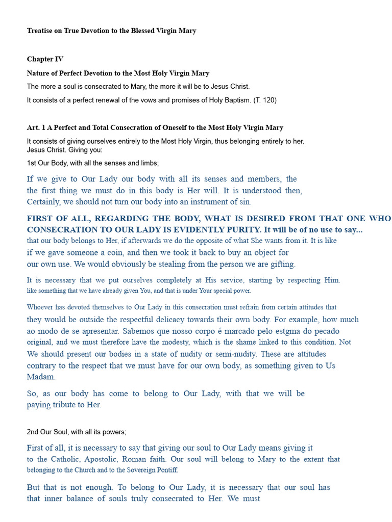 Perfect Devotion to Virgin Mary Explained | PDF | Mary, Mother Of Jesus ...