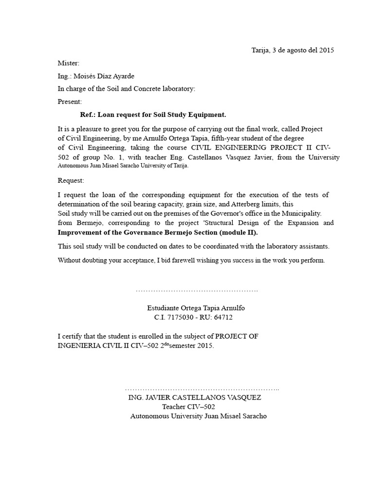 Soil Study Application Letter. | PDF