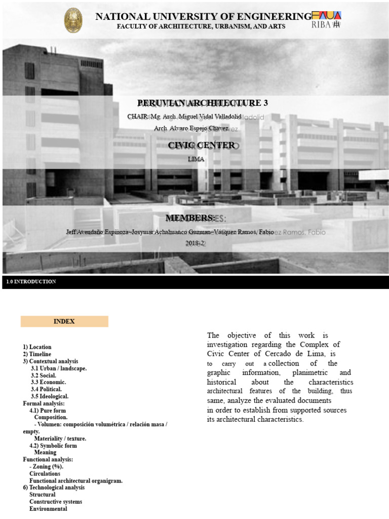 Civic Center of Lima: Architectural Analysis | PDF