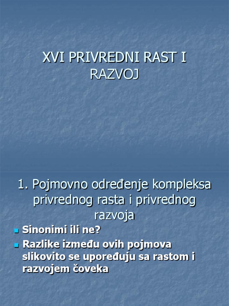 16 - Privredni Rast I Razvoj | PDF
