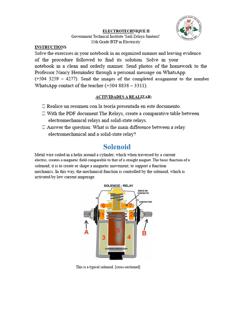 18 Electrotechnics II - Relays and Solenoids | PDF | Relay | Electric ...