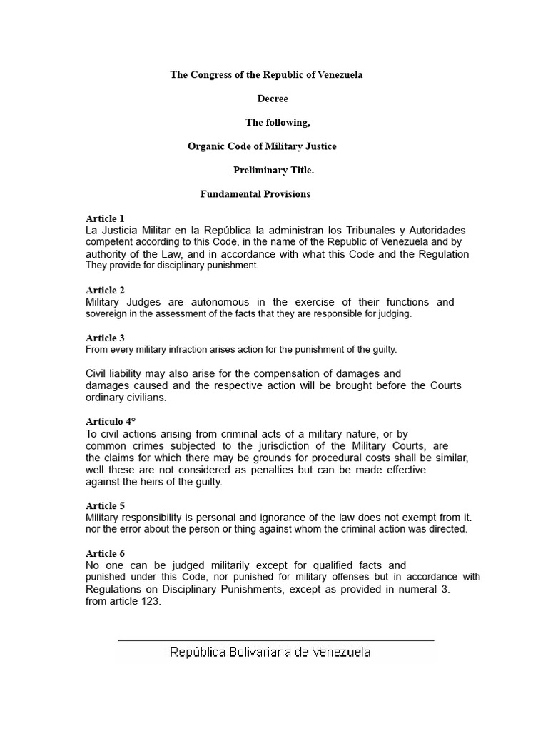 Organic Code of Military Justice | PDF | Military Justice | Court Martial
