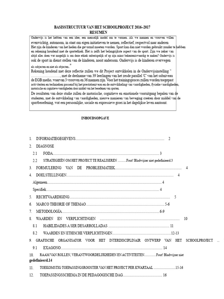 Onderwijsproject Van BASKET | PDF