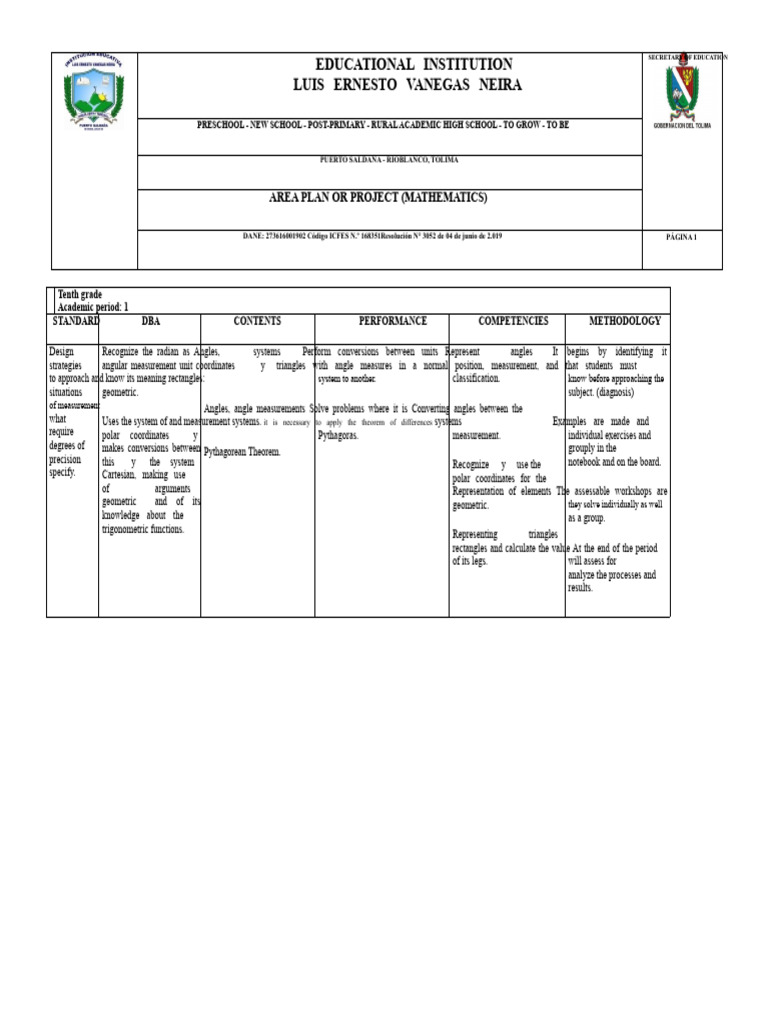 Tenth Grade Mathematics Curriculum Plan | PDF | Trigonometric Functions ...
