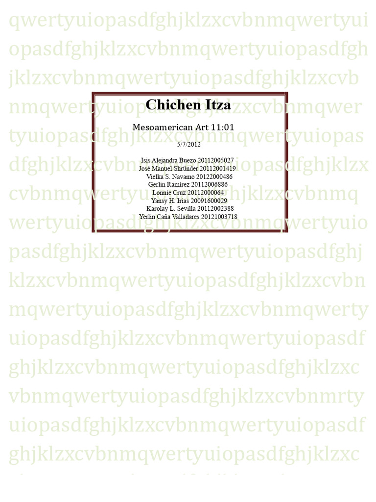 Chichén Itzá Complete Report | PDF | Maya Civilization | Maya Peoples